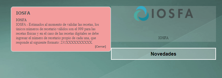 IOSFA. Circular N°08/2023 – Números de Recetas – Validador (Particulares) – Colegio de ...